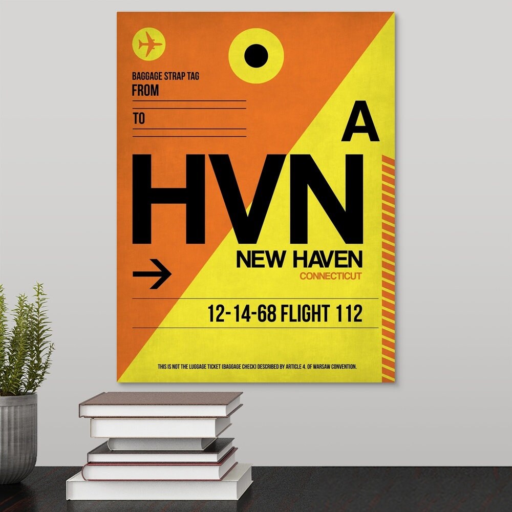 HVN New Haven Luggage Tag I Canvas Wall Art Print | Etsy