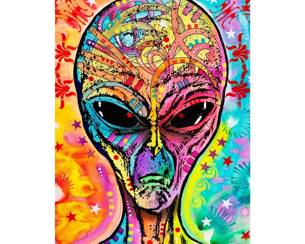 Alien Far Out Metal Wall Art Print 16x20 | Etsy