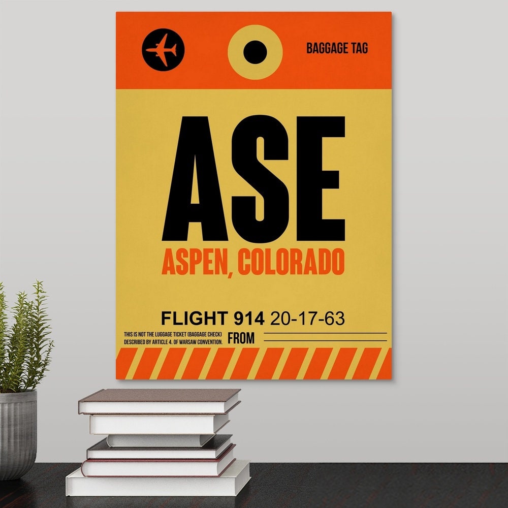 ASE Aspen Luggage Tag I Canvas Wall Art Print - Etsy