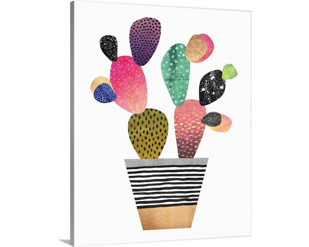 Happy Cactus Canvas Wall Art Print - Etsy