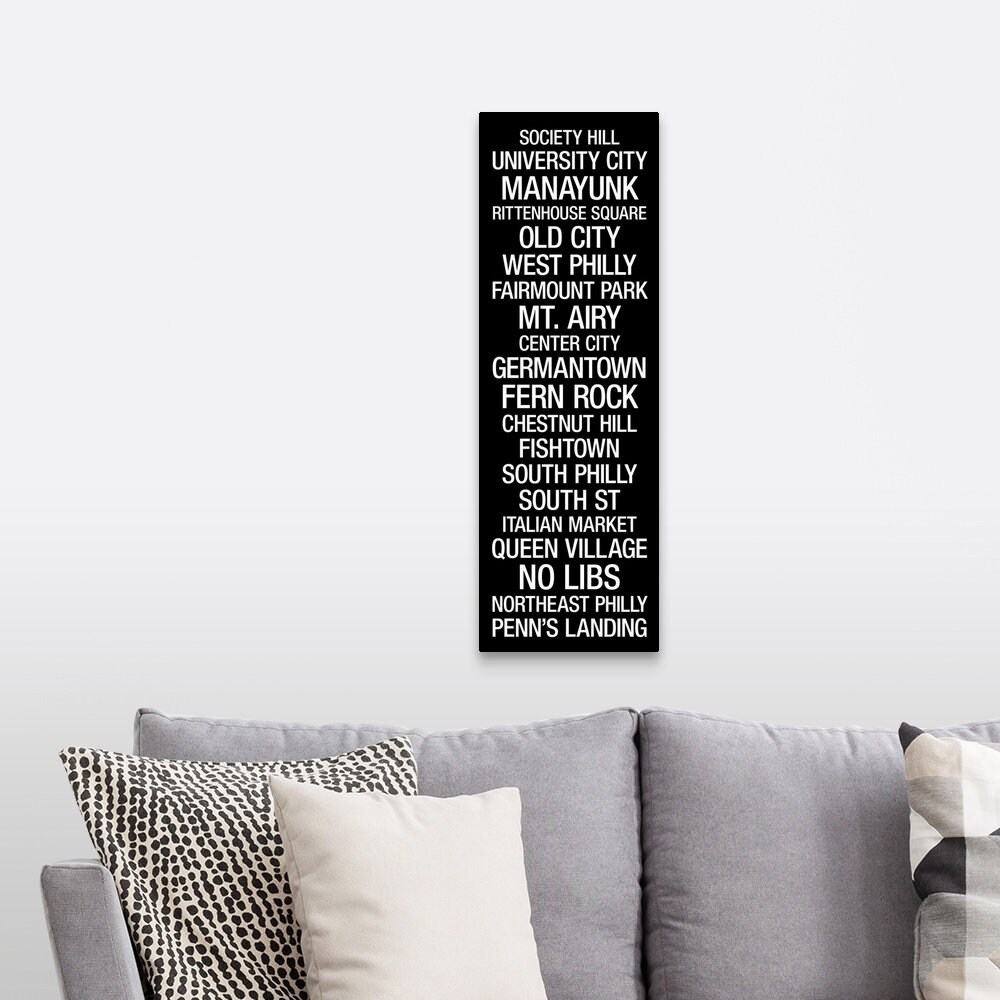 Transit Sign: Philadelphia Canvas Wall Art Print - Etsy