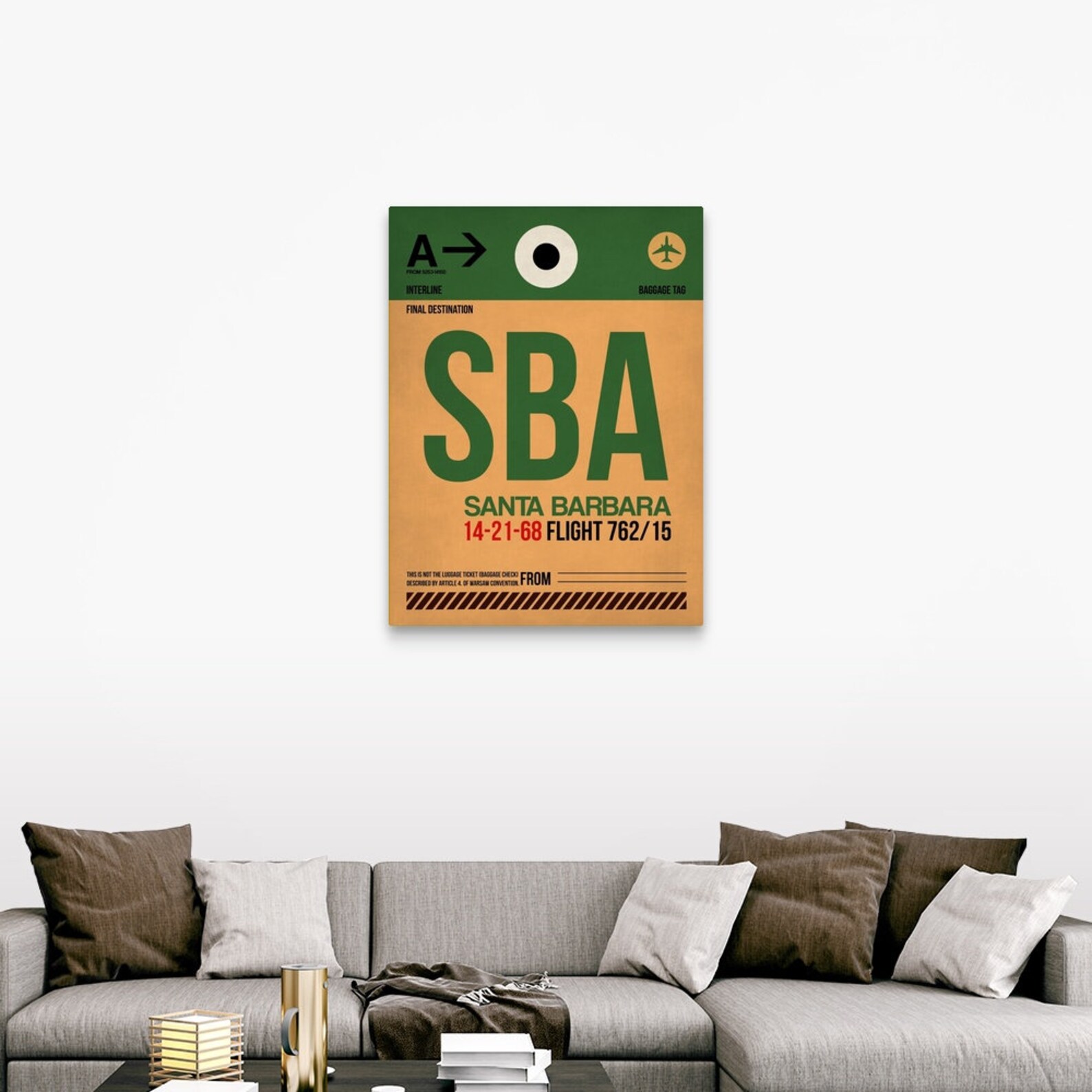 SBA Santa Barbara Luggage Tag I Canvas Wall Art Print - Etsy