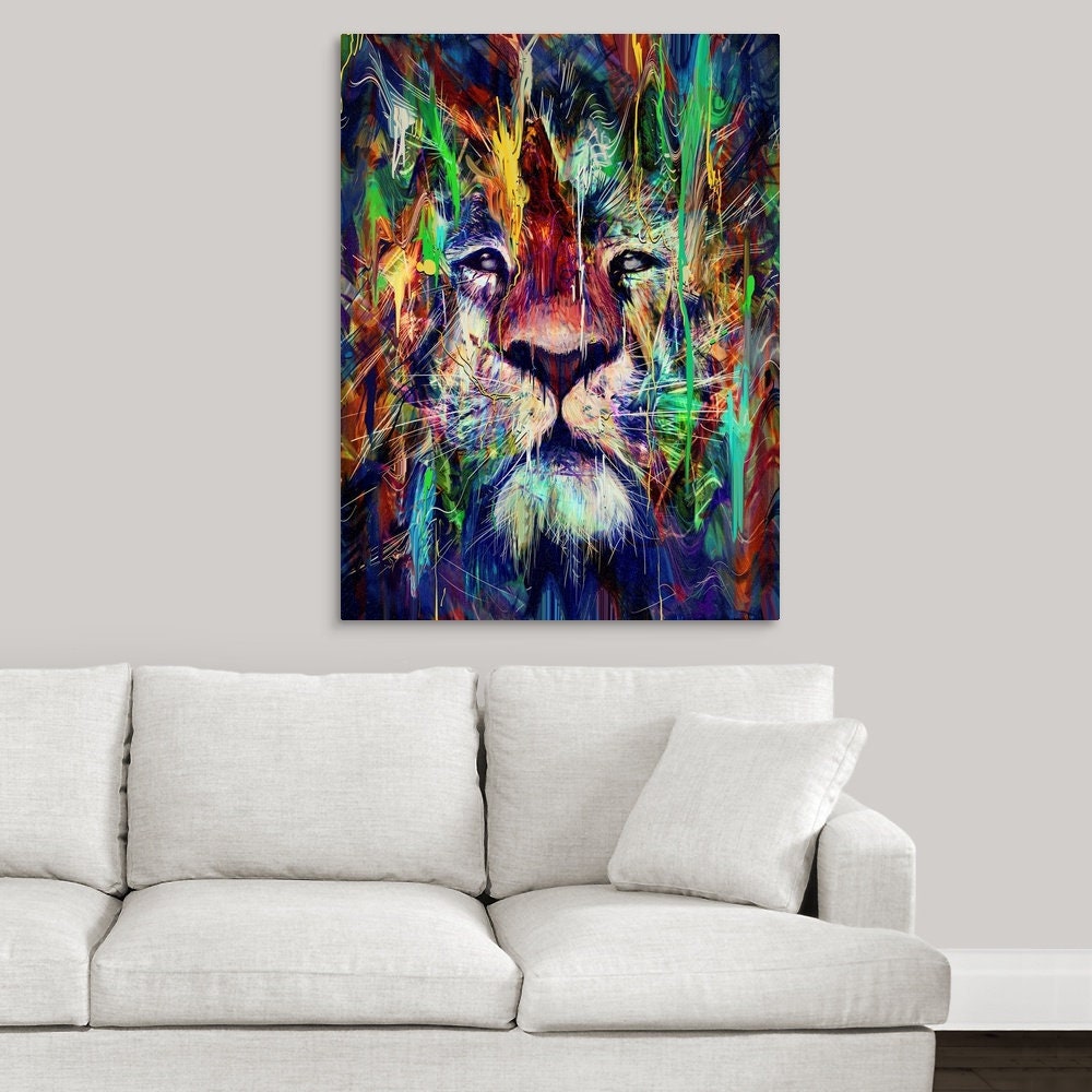 Lion Canvas Wall Art Print | Etsy