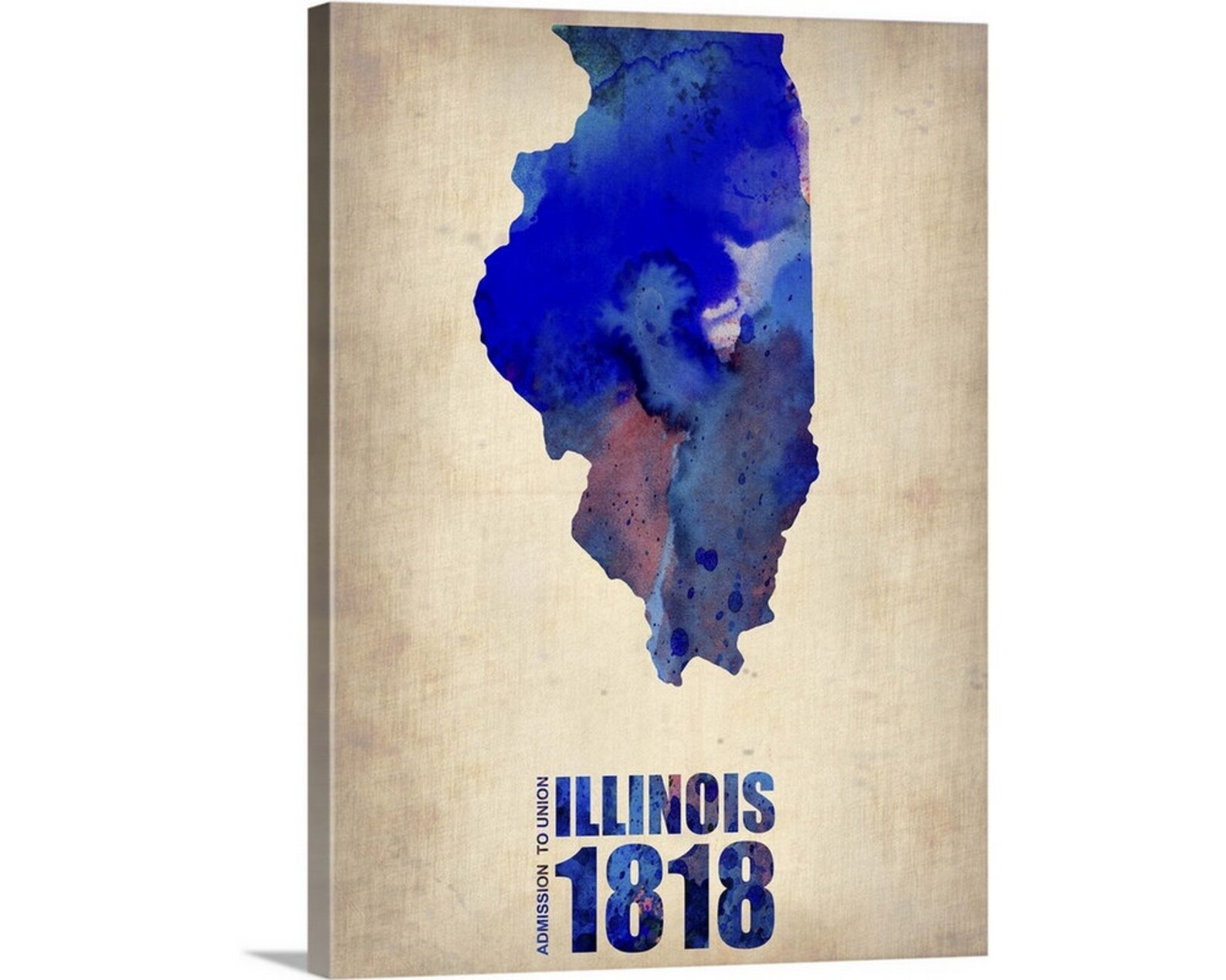 Illinois Watercolor Map Canvas Wall Art Print - Etsy