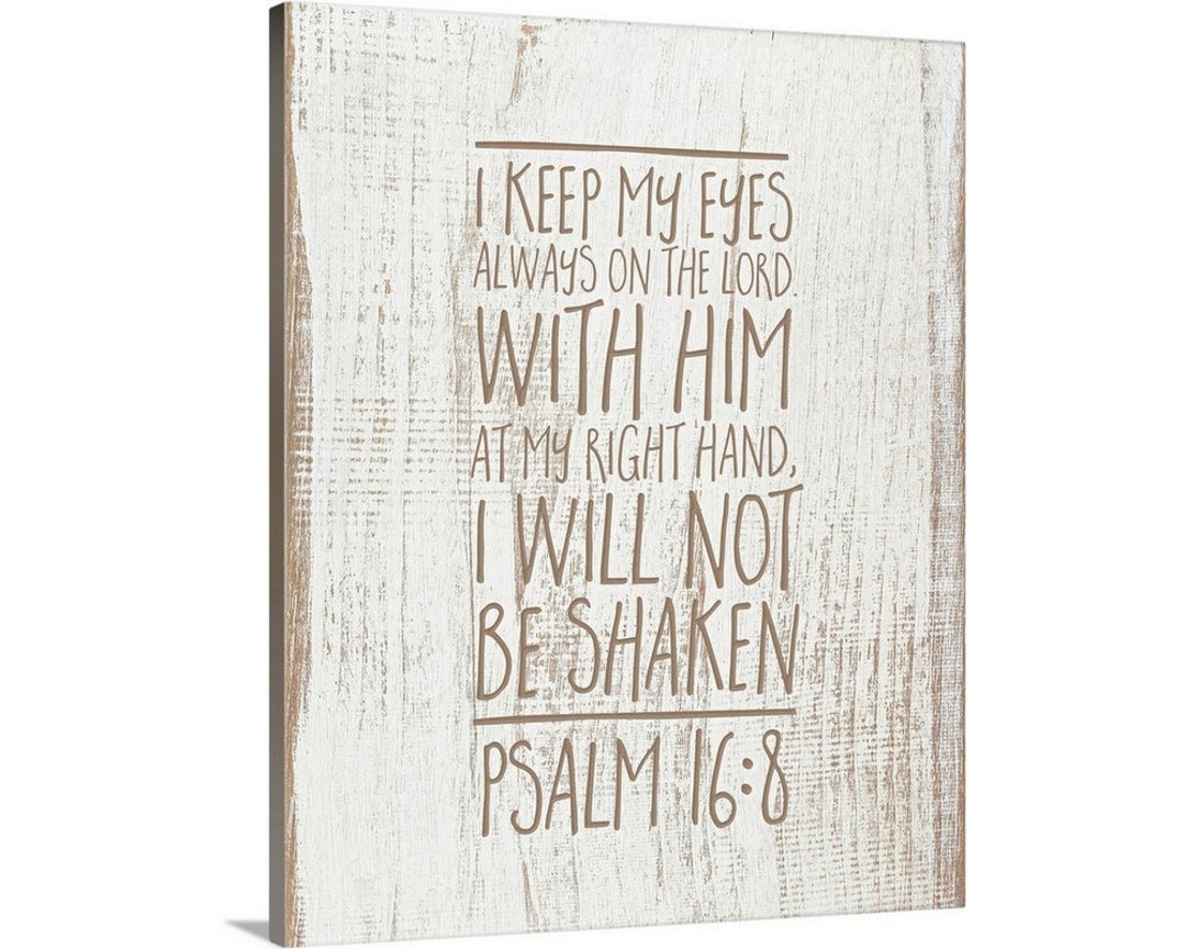 Handlettered Bible Verse Psalm 16:8 Canvas Wall Art Print - Etsy