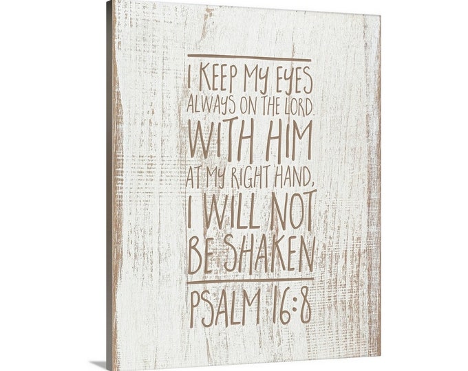 Handlettered Bible Verse - Psalm 16:8 Canvas Wall Art Print - Etsy