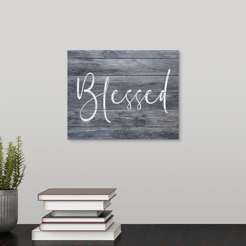 Family Quotes Blessed Gray Canvas Wall Art Print - Etsy