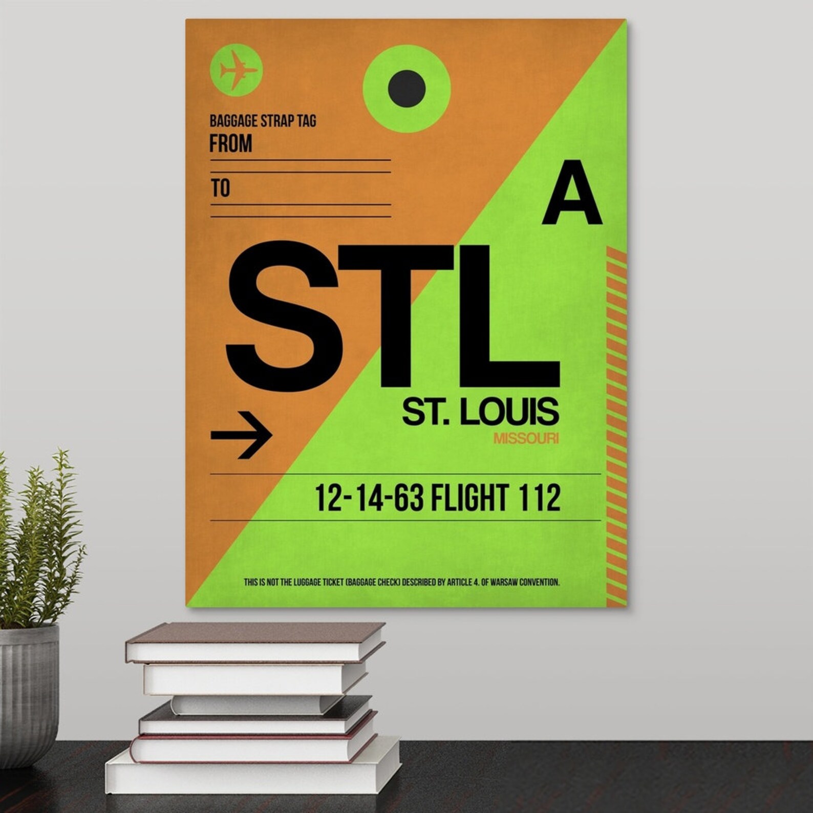 STL St. Louis Luggage Tag I Canvas Wall Art Print | Etsy