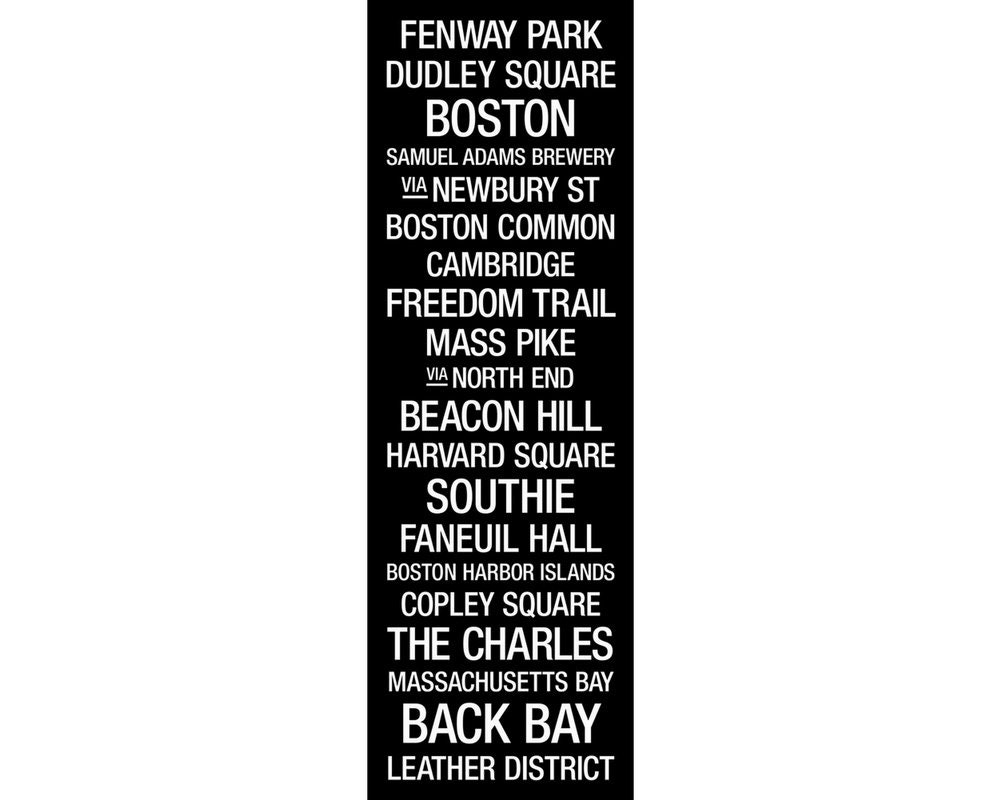 Transit Sign: Boston Metal Wall Art Print 12x36 | Etsy