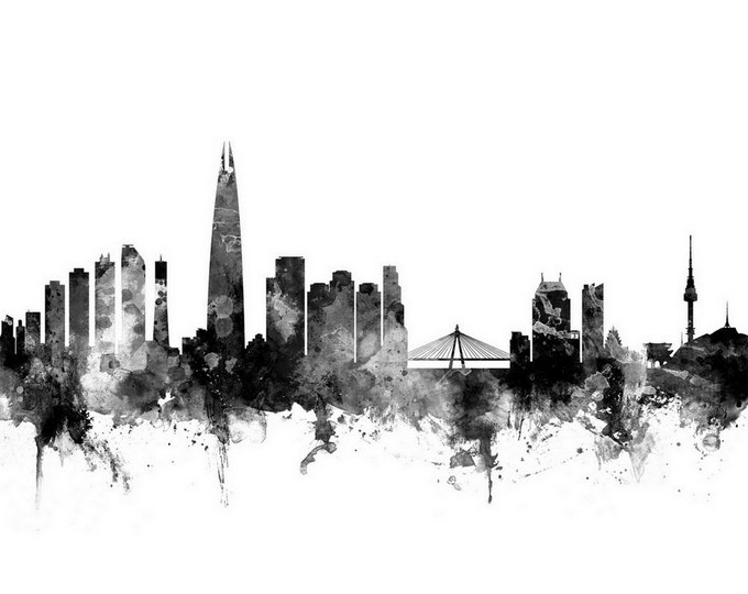 Seoul Skyline South Korea Metal Wall Art Print - Etsy