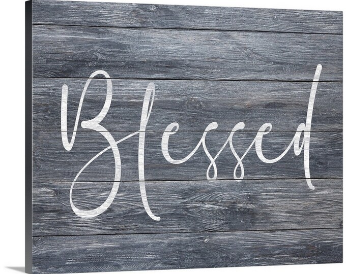 Family Quotes Blessed Gray Canvas Wall Art Print - Etsy
