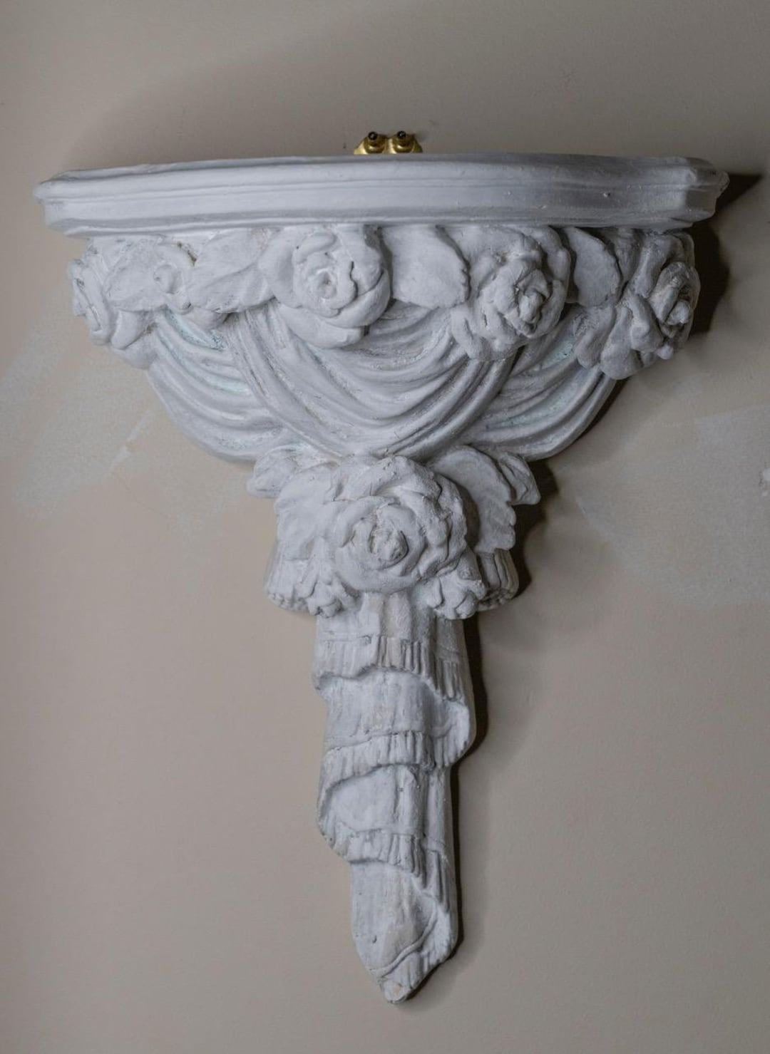 Vintage Rose Wall Ledge + Stylized Draped Wall Bracket + Rose Swag Wall ...