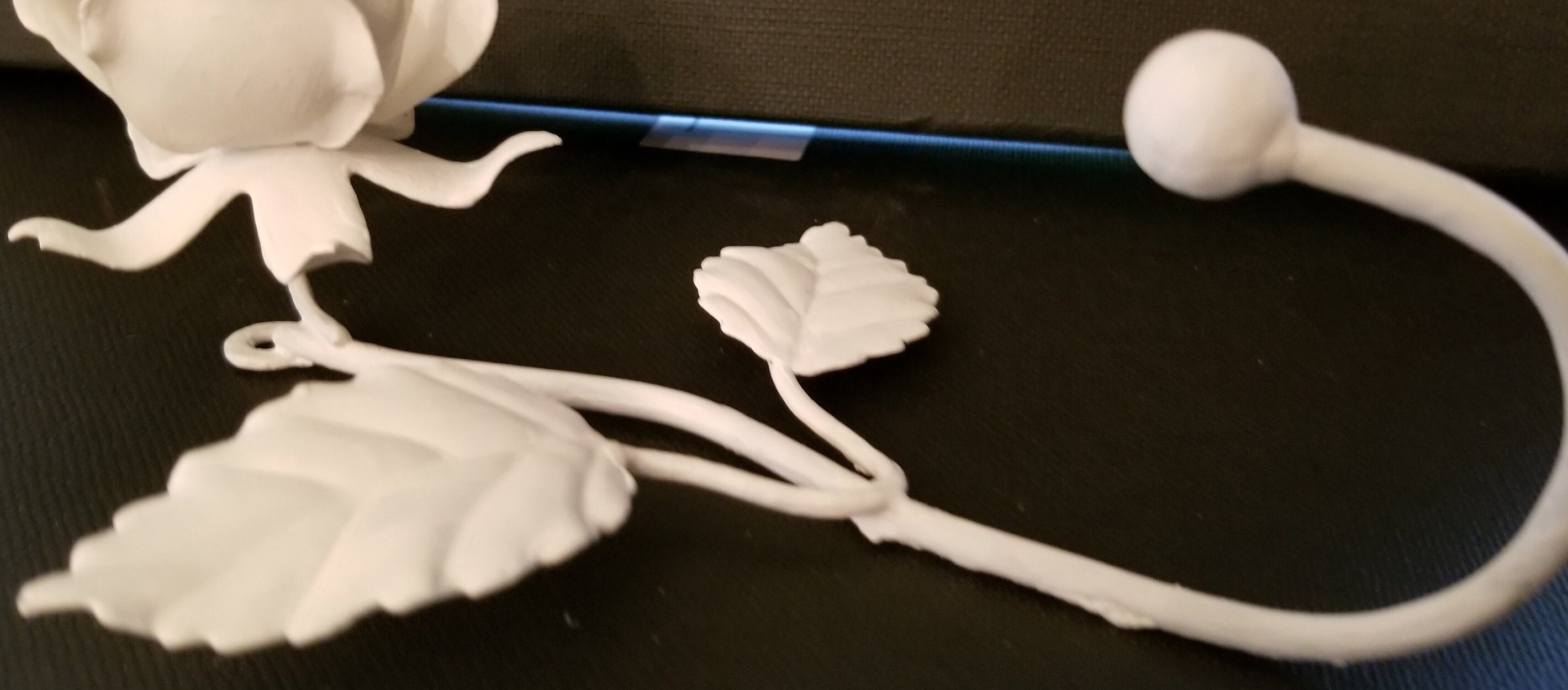 Vintage Tole Rose Hook Decorative Rose Wall Hook Vintage Metal Wall ...