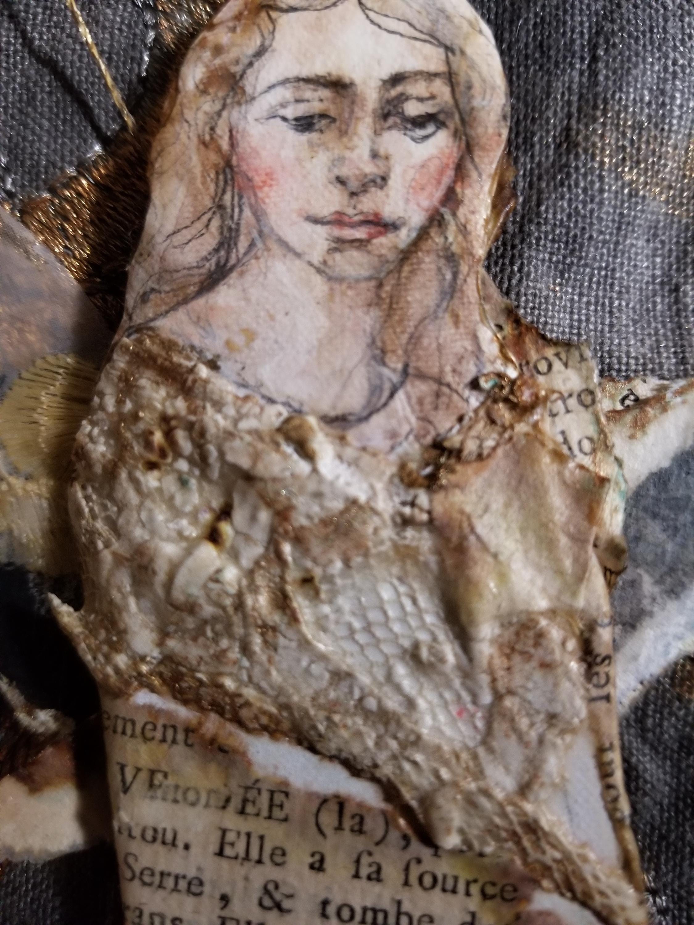 Mixed Media Art Angel Ornaments + Hand Made Christmas + Original Art ...