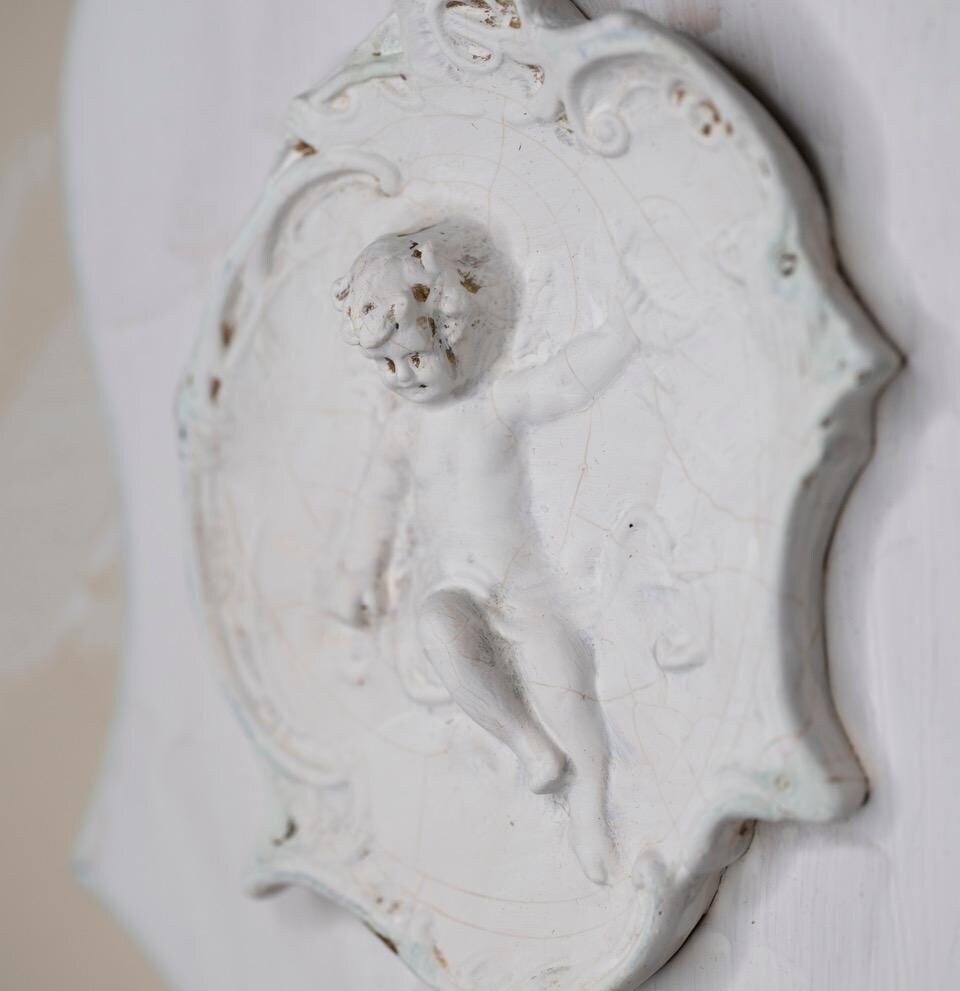 Vintage Cherub Wall Art Chippy White Cherubs on Wood - Etsy