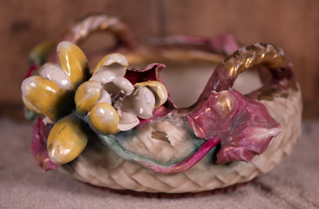 Vintage Teplitz Amphora Ceramic Bowl, Gilded Handles, Artist Decor - Etsy