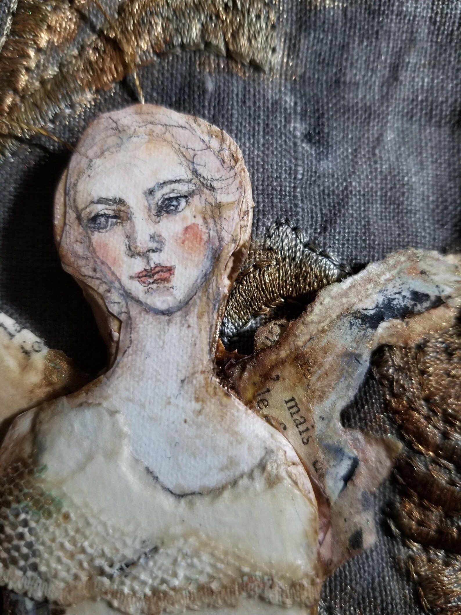 Mixed Media Art Angel Ornaments + Hand Made Christmas + Original Art ...