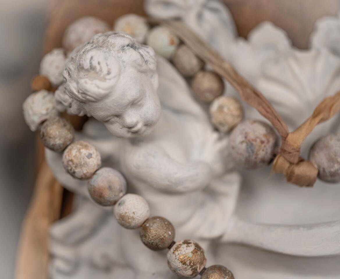 Vintage Cherub Holy Water Style Font Chalk White Cherub Wall Piece ...