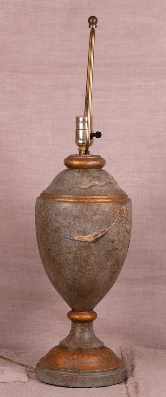 Vintage Hand-painted Wood Table Lamp, Urn Shape, Italian Style - Etsy