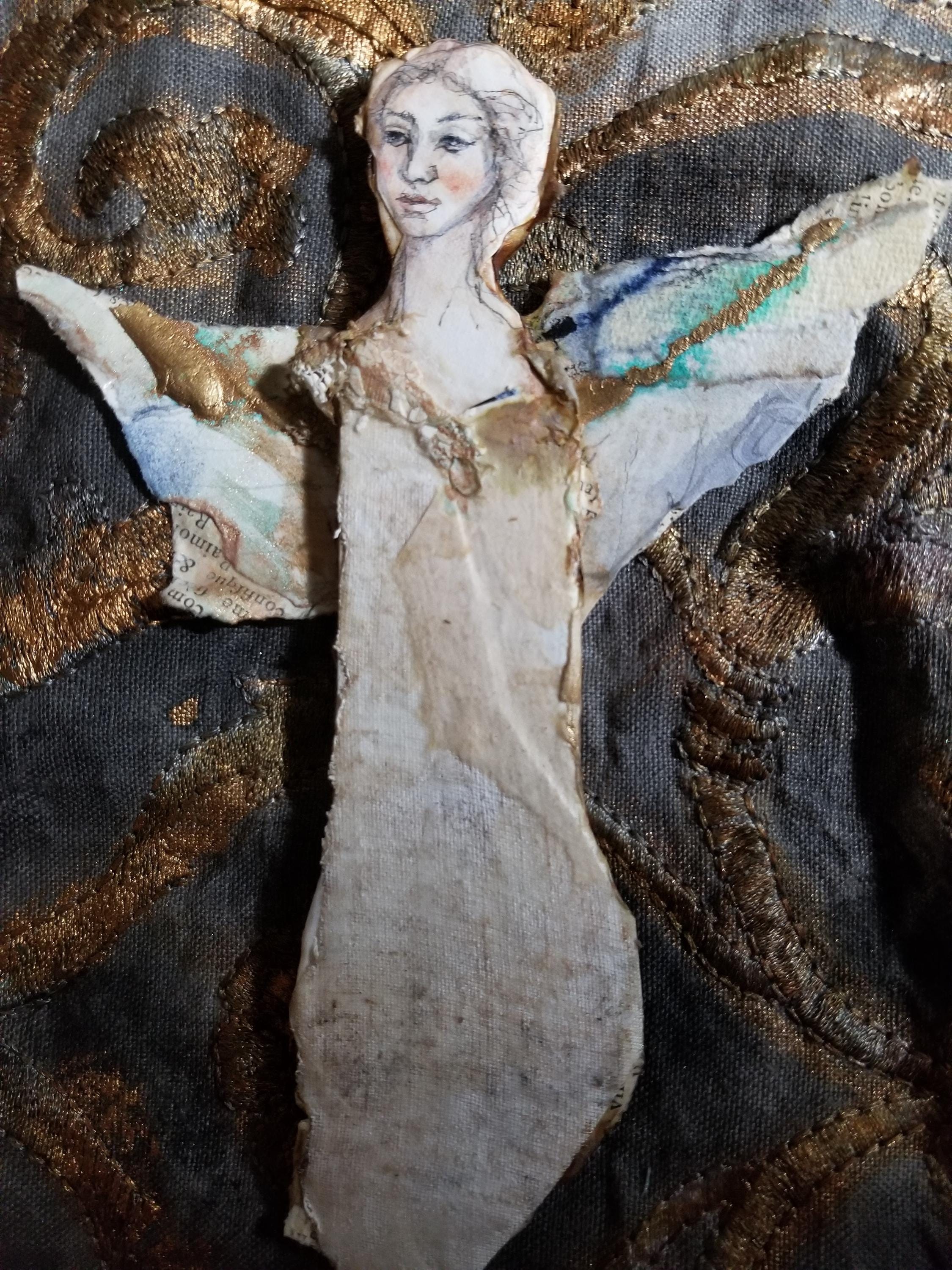 Mixed Media Art Angel Ornaments + Hand Made Christmas + Original Art ...