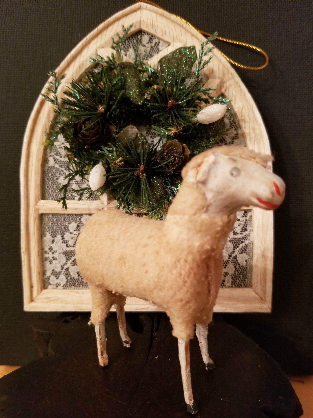 Antique German Putz Sheep + Matchstick Leg Sheep + Collector’s Wooly ...