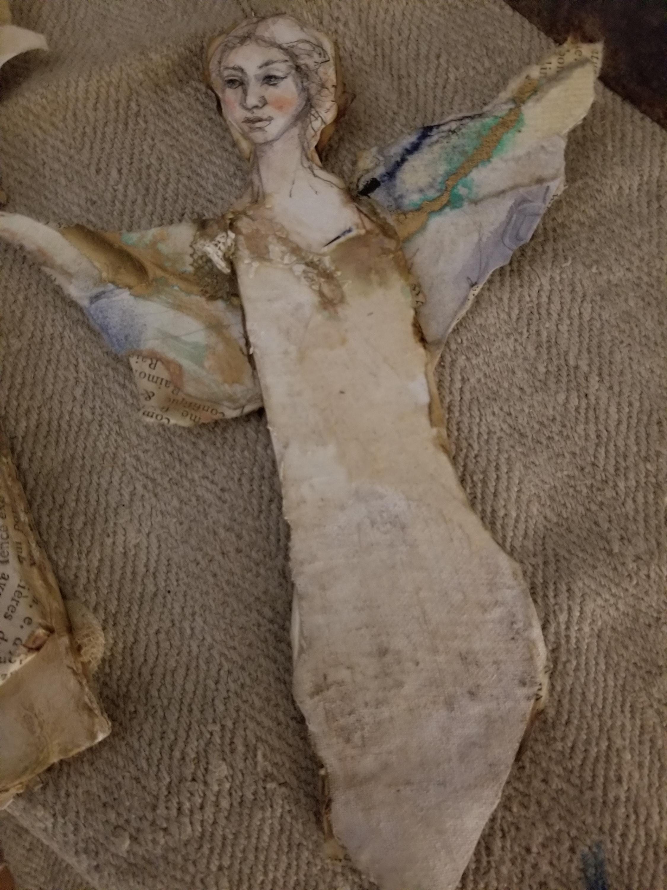 Mixed Media Art Angel Ornaments + Hand Made Christmas + Original Art ...