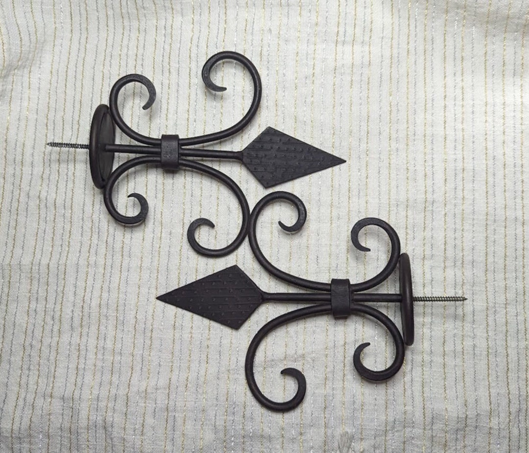 One of a Kind Forged Speared Finials ONLY 1-pair Medieval Wood Pole ...