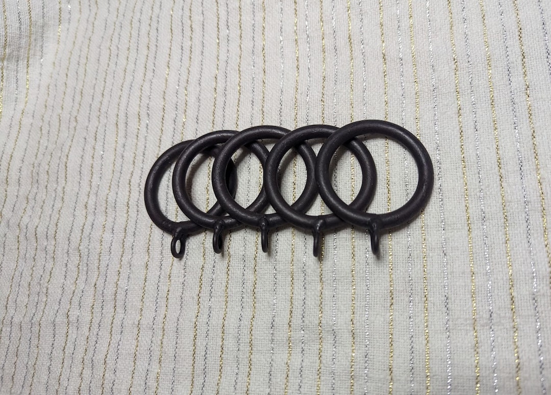 Handmade Iron Drapery Rings With Eyelets, Pack of 5, Curtain Rings ...