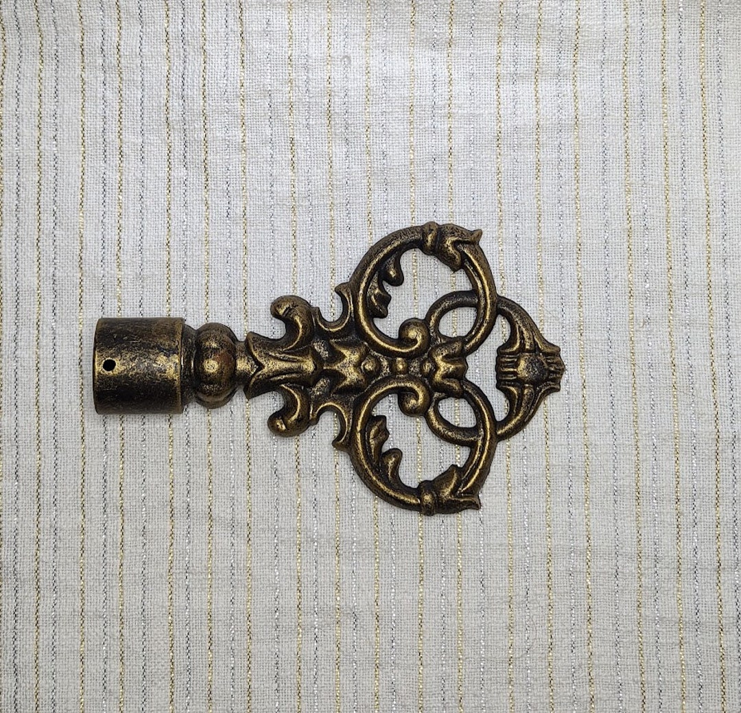 Beautiful 3-moon Design Finials, Cast Iron Drapery Rod Finials ...