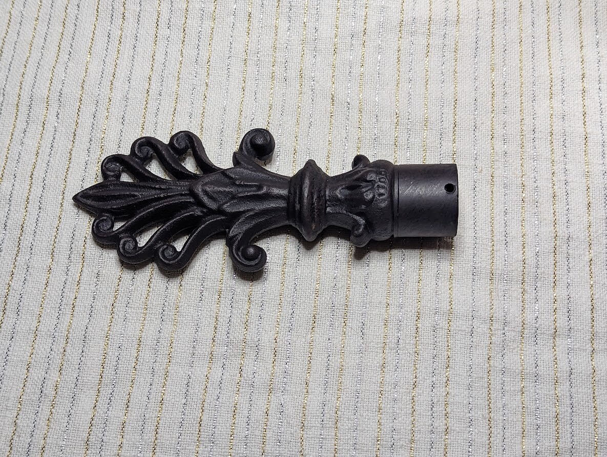 French Design Finials, Cast Iron Drapery Rod Finials, Antiqued Finials ...
