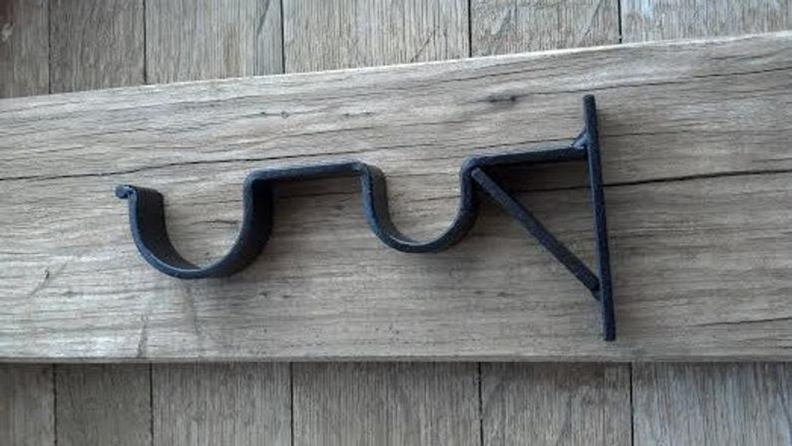 Double Drapery Rod Brackets 1-each Handmade Heavy Duty Modern | Etsy