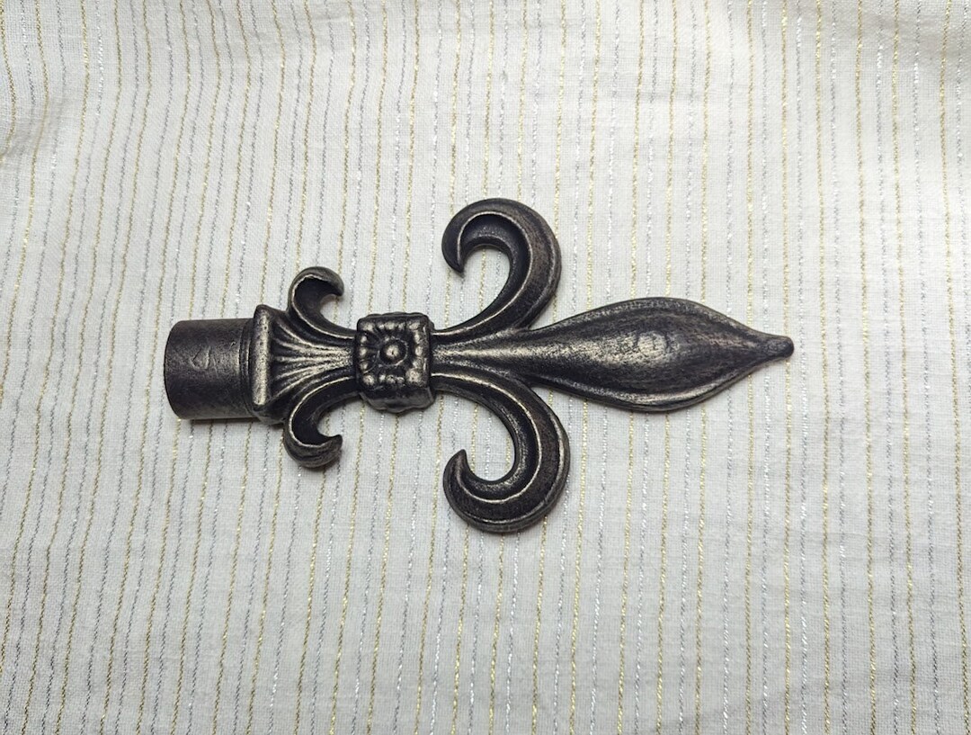 Cast Iron Drapery Rod Large Finials, Large Heavy Finials, Antiqued ...