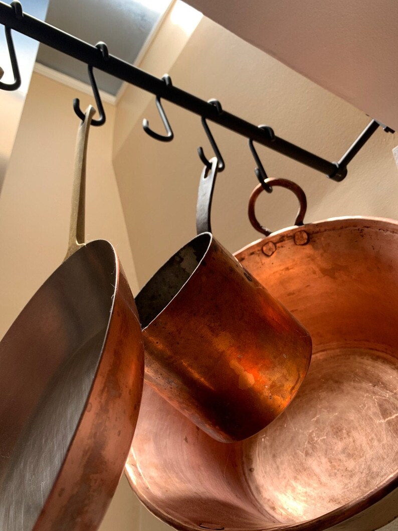 Pot Rack Iron Rod, 3/4'' Custom Made Pot Rod, Modern Wrought Iron Pot ...