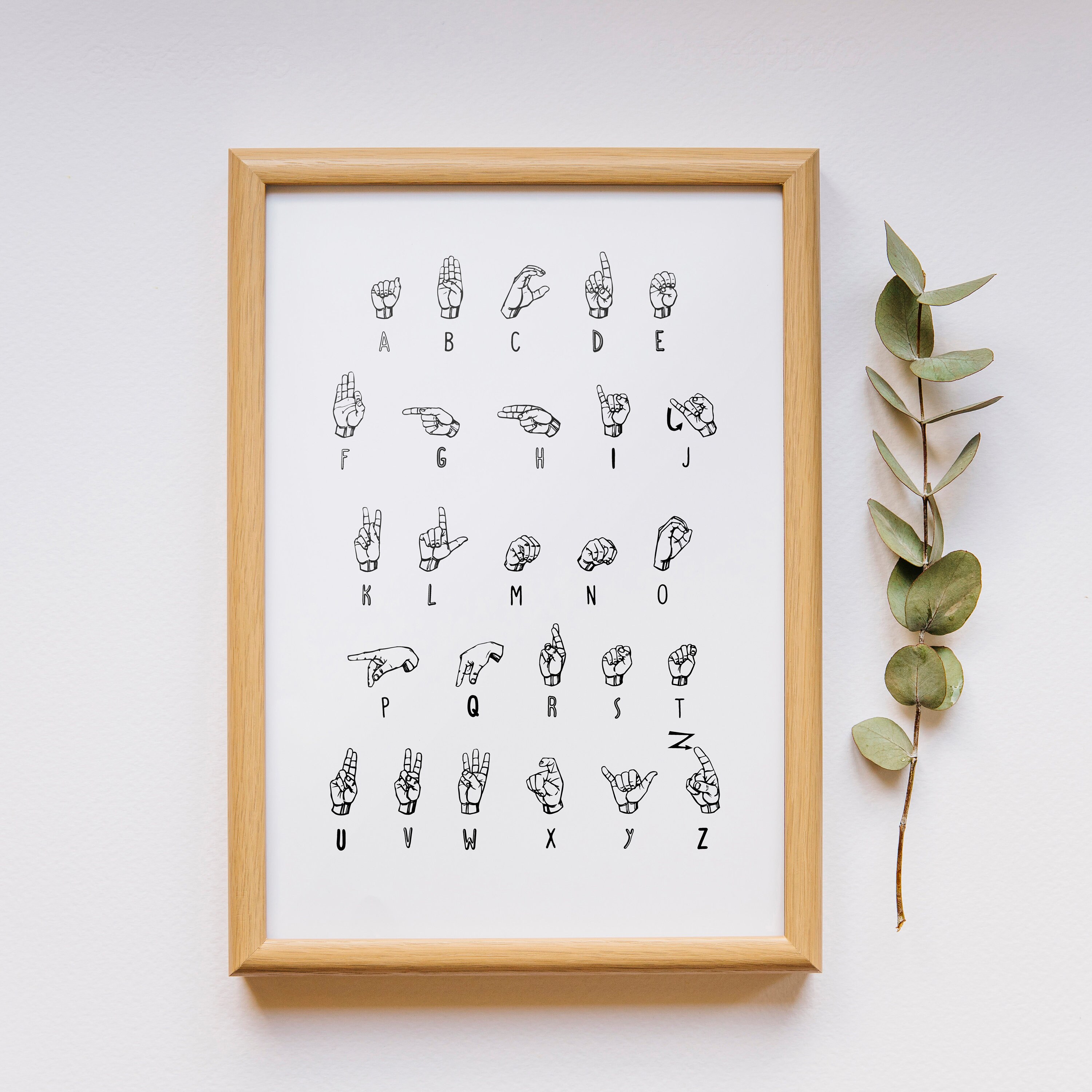 ASL Alphabet | American Sign Language | Printable Wall Art | Home ...