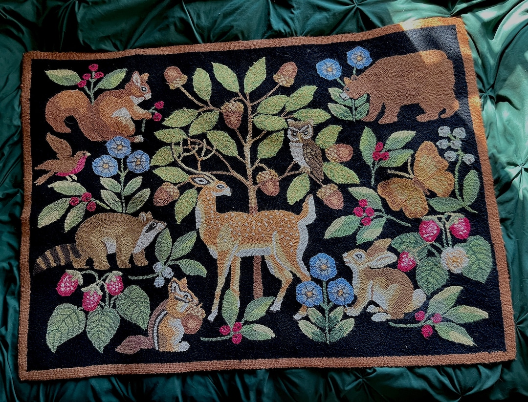 Woodland Creatures Rug Wallhanging by Stephanie Stouffer - Etsy
