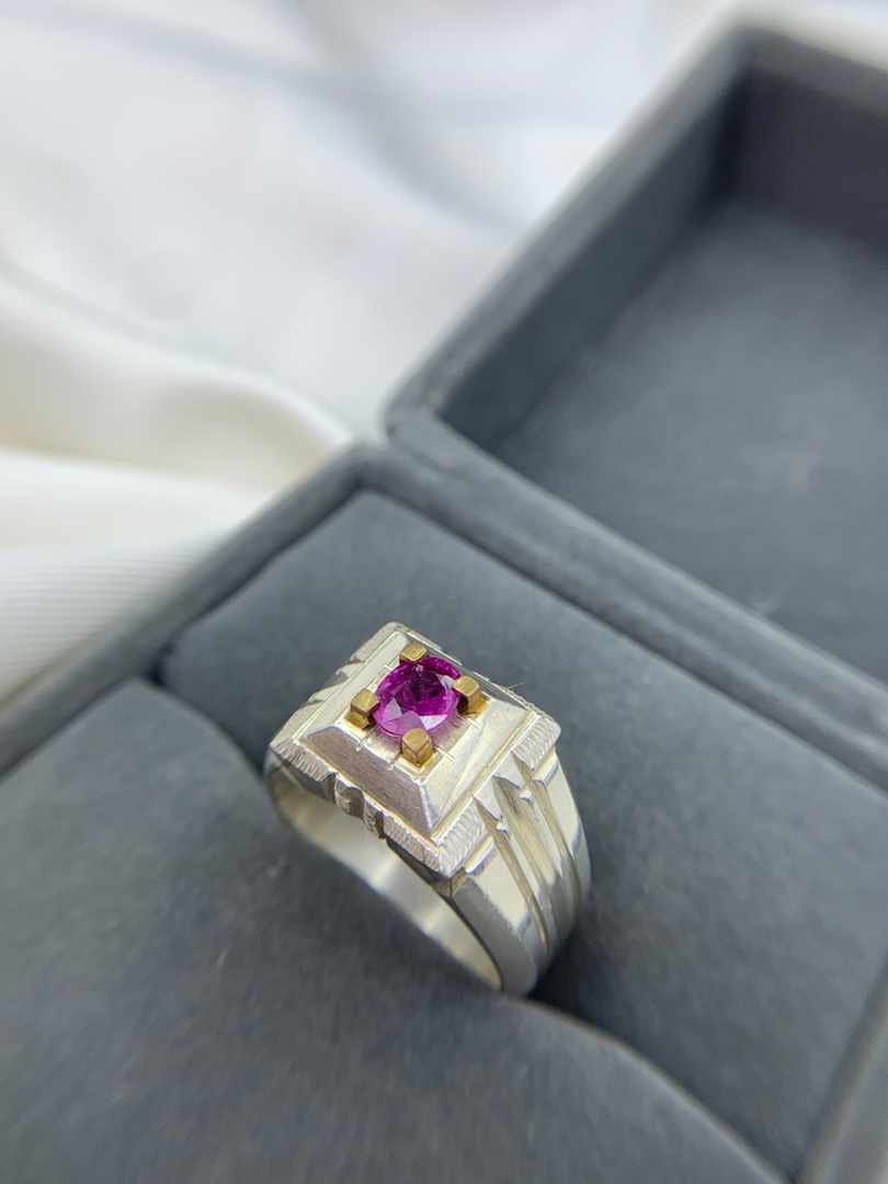 Kashmir Ruby Mens Ring High Quality Natural No Heat Ruby Stone Set in Sterling Silver 925 Ring ...