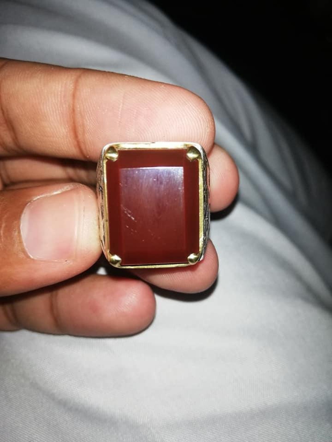 Brown Aqeeq Mens Aqeeq Stone Ahlul Bayt Yemeni Aqeeq Stone Rings ...