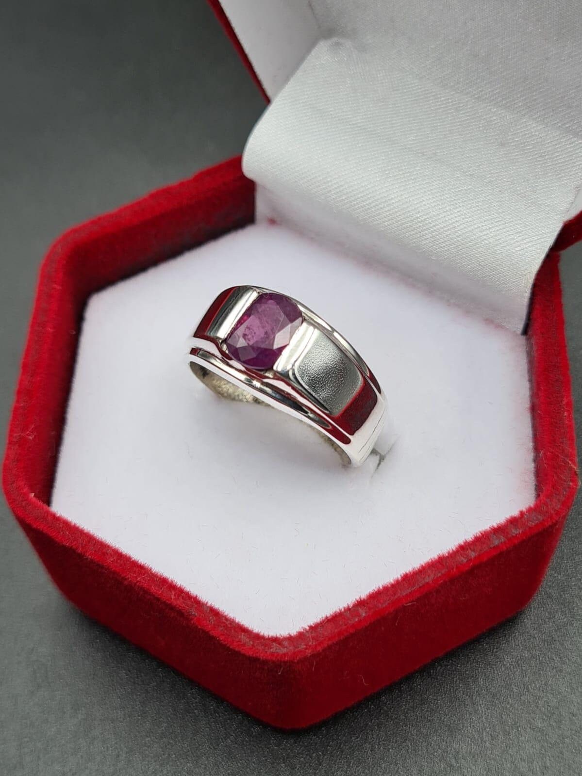 Natural Big Kashmiri Ruby Mens Ruby Ring Sterling Silver 925 Handmade Ring Yaqoot Yaqut - Etsy