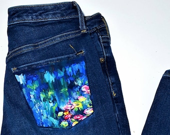 Painted jean pockets | Etsy