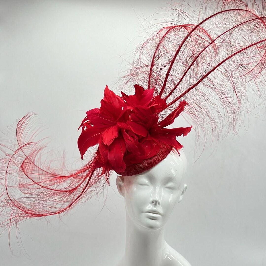 Red Derby Fascinator, Kentucky Derby Hat Alternative, Kentucky Derby ...