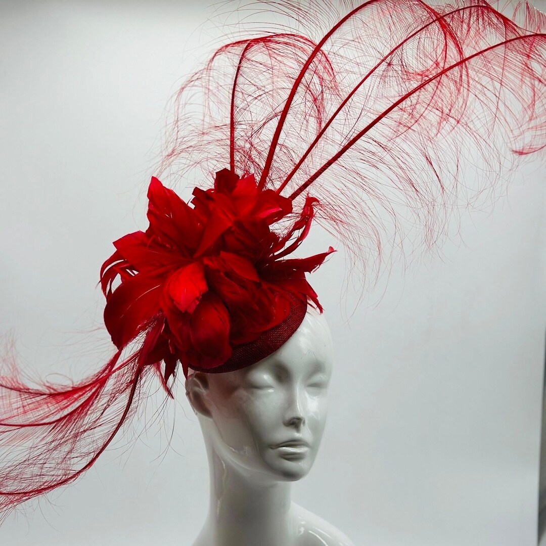 Red Derby Fascinator, Kentucky Derby Hat Alternative, Kentucky Derby ...
