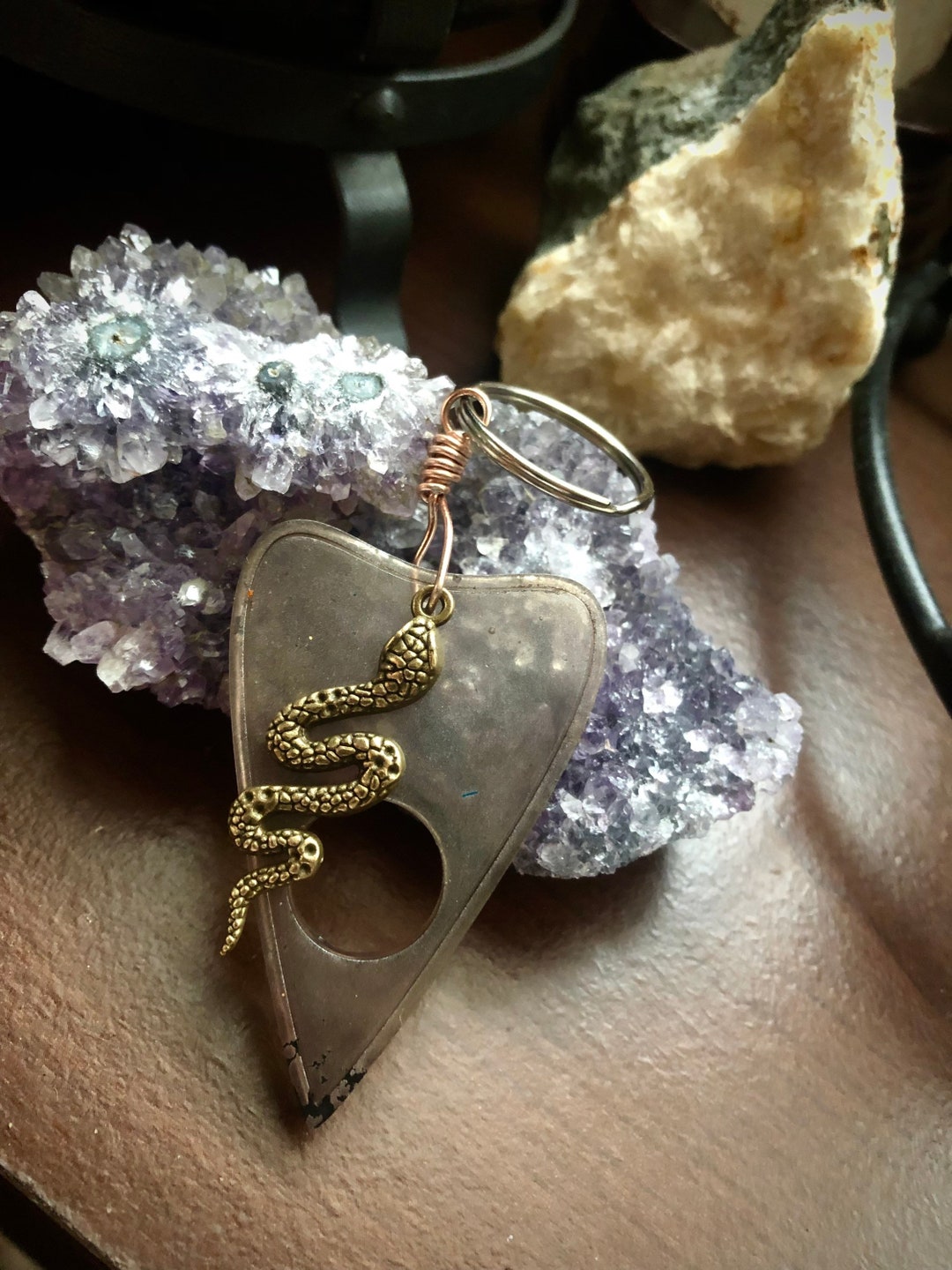 Serpent Planchette Heart Keychain - Etsy