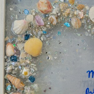 Inspirational Shell Beach Sign Framed Art Glass Shells & Resin - Etsy