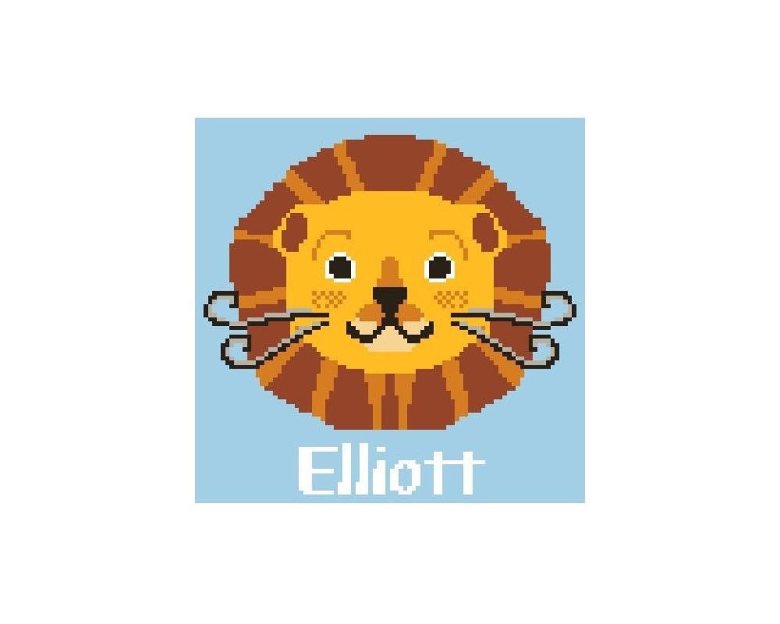 Personalised Lion C2C Crochet Graphgan Pattern - Instant Digital ...