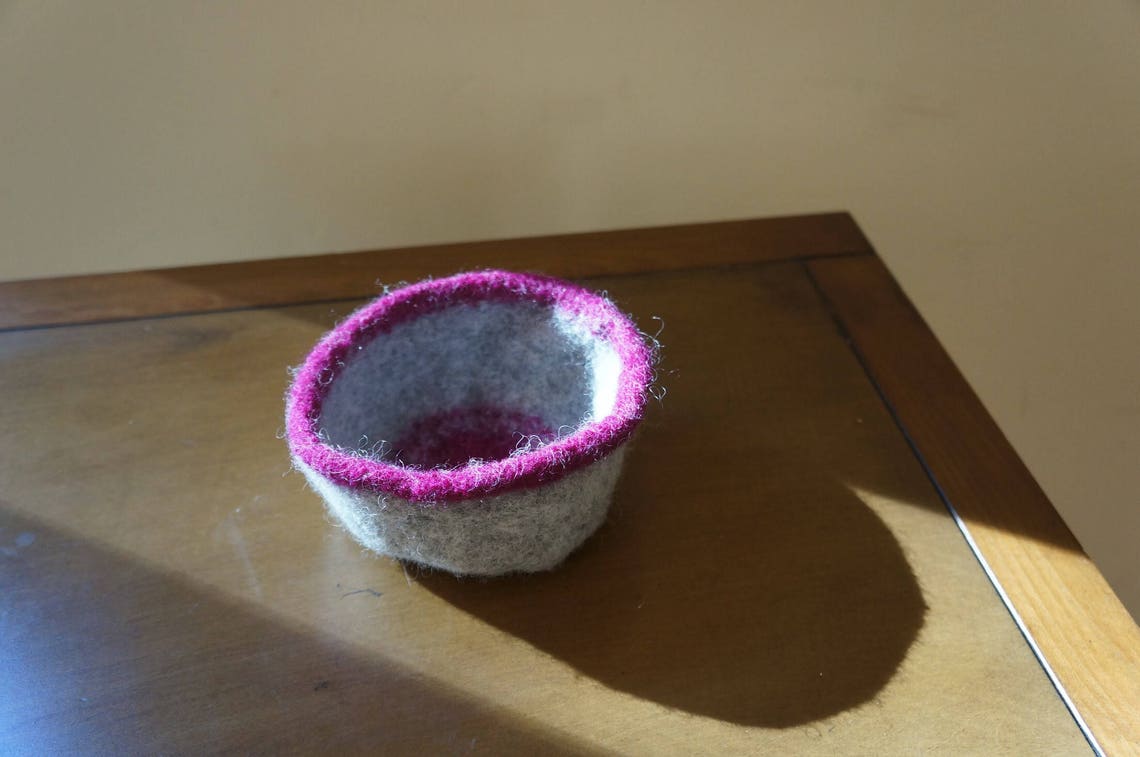 Purple Hand Knit Bowl, Hand Felted Bowl - Etsy Denmark