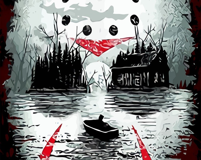 Halloween Panel Fabric, Horror Mask, Panel Fabric, Scary Panel, Jason ...