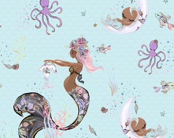Mermaid fabric | Etsy
