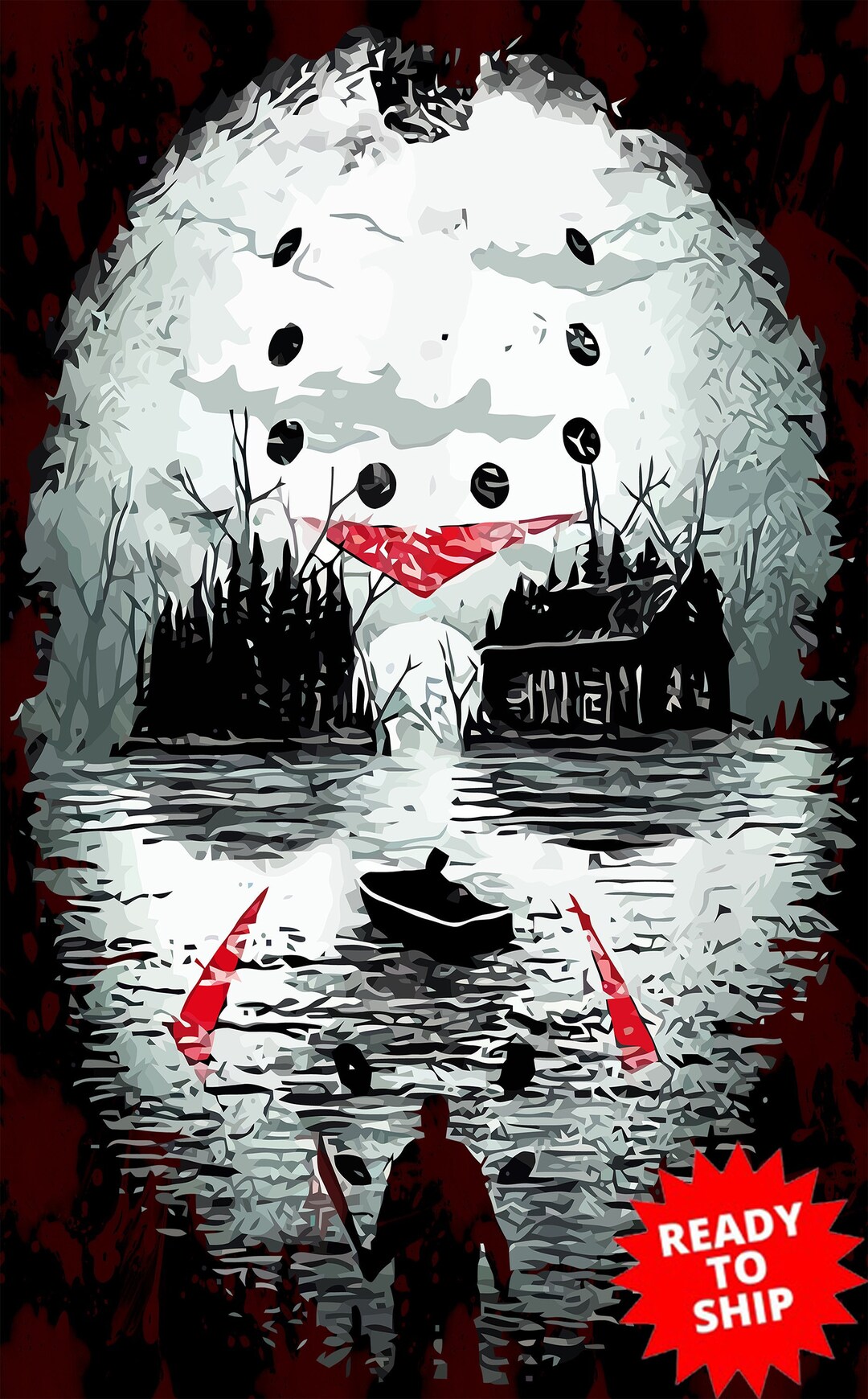 Halloween Panel Fabric, Horror Mask, Panel Fabric, Scary Panel, Panel ...