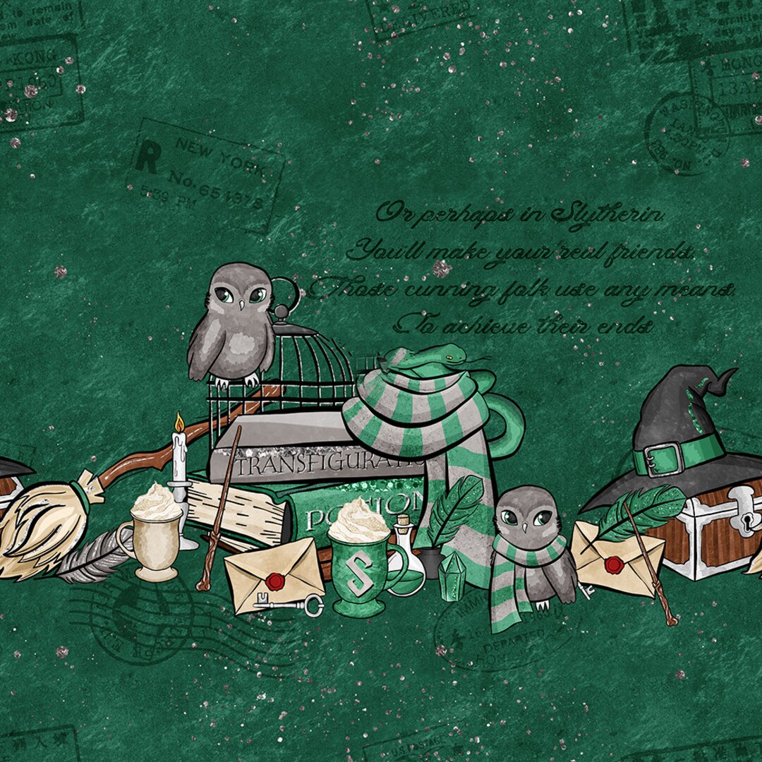 Wizard Fabric, Wizard Prints, Owl Fabric, Magic Fabric, Wizards Fabric ...