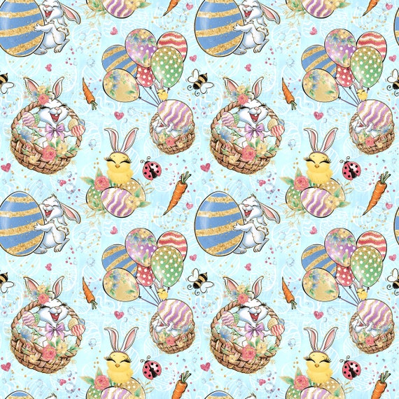 Easter Fabric Bunny Fabric Cotton Fabric Knit Fabric | Etsy